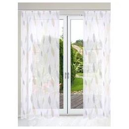 Gardine Heine HOME Gr. 3, gelb (gelb, weiß), B:140cm H:225cm, Polyester, Gardinen