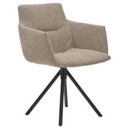 Polsterstuhl Musterring "JustB SP500", beige (sesame), 1 Stk., Flachgewebe, drehbar, Stühle, mit Armlehne, wahlweise mit Drehfunktion, Stativgestell in schwarz