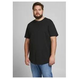 Jack & Jones T-Shirt "NOA TEE", Herren, Gr. 5XL, schwarz, Single Jersey, Obermaterial: 100% Baumwolle, JACK & JONES PLUSSIZE, unifarben, Basic, normal normal, Rundhals, Shirts, mit abgerundetem Saum, bis Größe 6XL