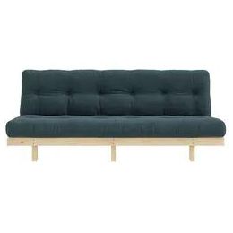 Schlafsofa KARUP DESIGN "Lean 200 Schlafsofa, Gästebett, Sofa mit Futonmatratze", blau (pale blau), B:200cm H:73cm T:100cm, Bezug: 100% Polyester, Sofas, Inkl. Futonmatratze, Liegefläche 130x200 cm, FSC zertifizierte Kiefer