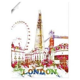 Wandbild Artland "London Grafik", bunt (farbe bild(er): bunt), B:30cm H:40cm, Bilder, als Alubild, Leinwandbild, Wandaufkleber oder Poster in versch. Größen