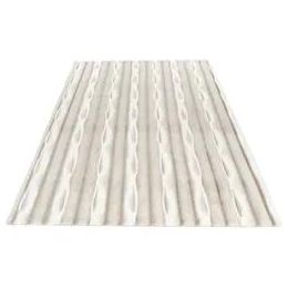 Teppich Obsession "My Waves 305", grau (taupe), B:40 H:22 L:60, Polyester, Teppiche, Uni Farben, Hoch-Tief Effekt, besonder weich, Wohnzimmer
