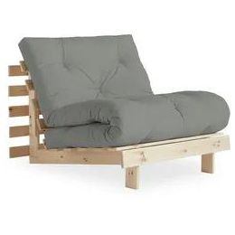 Daybett KARUP DESIGN "Daybett Roots Schlafsofa – Gästebett & Sofa aus FSC-Kiefer", grau, B:90cm H:85cm, Bezug: 80% Baumwolle, 20% Polyester, Daybetten, Inkl. Futonmatratze, in mehreren Größen & Farben erhältlich