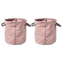 Dekovase CREATIV HOME "Brocade Samt", rosa, H:26cm Ø:24,5cm, Polyester, Vasen
