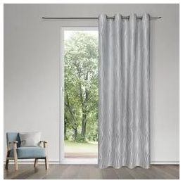 Vorhang GERSTER "Raja" Gr. 1, silber (silberfarben), B:45cm H:245cm, Polyester, Gardinen, SB-Ösenschal "Raja"