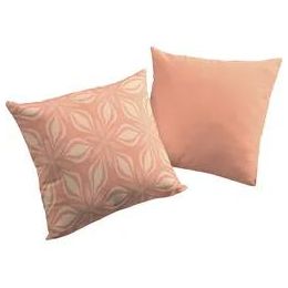 Kissenhülle ADAM "Retro Floret", orange (papaya), B:40cm L:40cm, Baumwolle, Obermaterial: 100% Baumwolle, Kissenbezüge, GOTS zertifiziert