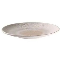 Teller APS "Servierteller "BLUSH" Ø 26 cm, Höhe ca. 3 cm", weiß (weiß, beige), B:26cm H:3cm L:26cm T:26cm Ø:26cm, Melamin, Speiseteller, aus Melamin, besonders leicht, robust und bruchsicher