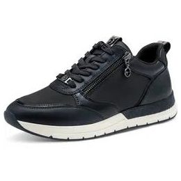Keilsneaker Tamaris, Damen, Gr. 38, blau (navy), Lederimitat, Textil, unifarben, Schuhe, Freizeitschuh, Halbschuh, Logoaufnäher an der Schuhzunge
