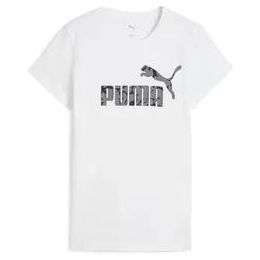 T-Shirt Puma "ESS NATURE 2.0 TEE", Damen, Gr. L, weiß (Puma weiß), Jersey, Obermaterial: 100% Baumwolle, bedruckt, regular fit normal, Rundhals, Shirts