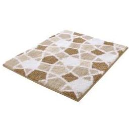 Badematte Kleine Wolke "Sintra", beige (macadamia), H:15mm, Polyacryl, Badematten, Badteppich, modernes Mosaikdesign
