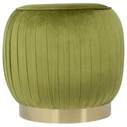 Polsterhocker Kayoom "Hocker Lyla 125, Edler Touch durch goldenen Sockel, Samtbezug", grün (pistachio, grün), B:43 H:42 T:43, Bezug:100% Polyester (Samt) Korpus:MDF, Sperrholz Gestell:Edelstahl, Hocker, samtweich, gesteppte Ziernaht, Edelstahlsockel, Hochwertiger Samtbezug