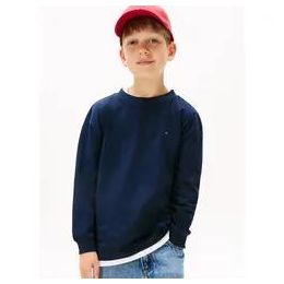 Langarmshirt Tommy Hilfiger "ESSENTIAL T-SHIRT LS", Jungen, Gr. 80, blau (schwarz night navy), Single Jersey, Obermaterial: 100% Baumwolle, unifarben, regular fit hüftlang, Rundhals, Bündchen, Shirts, für Kinder bis 16 Jahre, Markenlogo