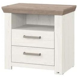 Nachtkommode "York Schlafen", pino aurelio, eiche nelson, B:64,5cm H:62,6cm T:42,2cm, SET ONE BY Musterring, Sideboards, mit zwei Schubkästen und offenem Fach, zwei Farbvarianten, B65 x T42cm