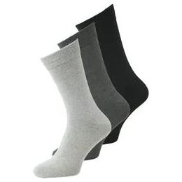 Jack & Jones Freizeitsocken JACK & JONES "JACORDINARY SOCKS 3 PACK NOOS", Herren, schwarz (schwarz pack:dunkelgrau, light grau), Baumwollmischung, unifarben, elastisch, Socken