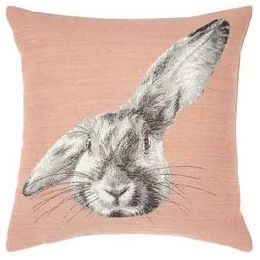 Dekokissen Pad "Moo", rot (salmon), B:45 L:45, Baumwolle, Dekokissen_Sitzkissen_Kissenhüllen, Made in Europe, Kissenhülle ohne Füllung, 1 Stück