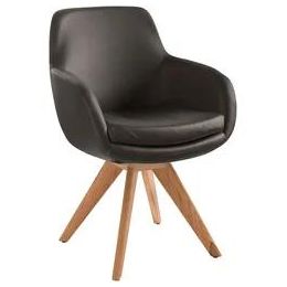 Esszimmerstuhl Musterring "Tavia", braun (dunkelbraun, wildeiche), B:62cm H:86cm T:66cm, Stühle, Stativgestell Wildeiche massiv, Drehfunktion optional, diverse Farben
