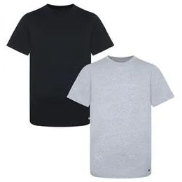 T-Shirt Nike SPORTSWEAR "NHB BOYS 2PK CREW UNDERSHIRT", Kinder, Gr. 164/170 (176), grau (grau, schwarz), Jersey, Obermaterial: 60% Baumwolle, 40% Polyester, bestickt, normal, Rundhals, Shirts, für Kinder