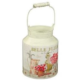 Dekovase AMBIENTE HAUS "Fleur-Milchkanne", beige (creme), B:14cm H:27cm T:14cm Ø:14cm, Metall, Vasen