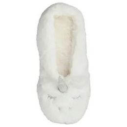 Haussocken Capelli New York, Damen, Gr. 35-38, weiß (ivory combo), Polyester, unifarben mit Farbeinsatz, elastisch, Socken, mit glitzerndem Einhorn-Horn