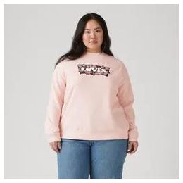 Levi's Sweatshirt LEVI'S PLUS "PL GR EVERYDAY CREW", Damen, Gr. XXXL (54/56), rosa (lse rose fill plus p), Sweatware, Obermaterial: 58% Baumwolle, 42% Polyester, bedruckt, Casual, regular fit normal, Rundhals, Rippbündchen, Sweatshirts