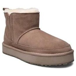 Bootsschuh rosemunde "Evelyn Leather Elastic Boot", Damen, Gr. 39, taupe, Obermaterial: 100% Rindveloursleder. Futter: 100% Lammfell, Schuhe, Memory Foam für ultimativen Komfort und individuelle Passform.