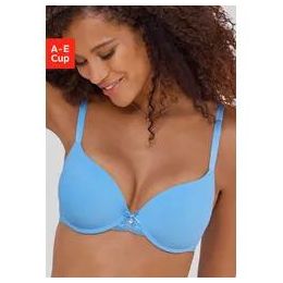 Schalen-BH Vivance, Damen, Gr. 90, Cup E, blau, Spitze, Obermaterial: 85% Polyamid, 15% Elasthan, BHs, mit Bügel und nahtlos vorgeformten Cups, verführerische Dessous