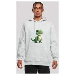 Kapuzenpullover F4NT4STIC "Süßer grüner Dino", Herren, Gr. XL, erdgrau, Obermaterial: 65% Baumwolle, 35% Polyester, slim fit, Pullover, Premium Qualität