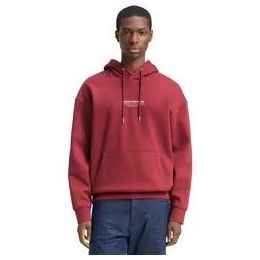 Hoodie Tom Tailor DENIM, Herren, Gr. XXL, burnt russet, Sweatware, Obermaterial: 70% Baumwolle, 30% Polyester, relaxed fit taillenbedeckt, Bündchen, Sweatshirts, mit Logo Print