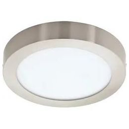 Eglo Deckenleuchte "FUEVA-Z", grau (nickelfarben), Ø 21cm H: 2,8cm, 1 Stk., Leuchten, Ø 21 cm, App und Sprachsteuerung Alexa, dimmbar,Aufbauleuchte, IP44