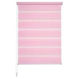 Doppelrollo Liedeco "Klemmfix-Duo-Rollo" Gr. 1, rosa (pastell, rosa), B:45cm H:160cm, Polyester, Rollos, 1 Stück