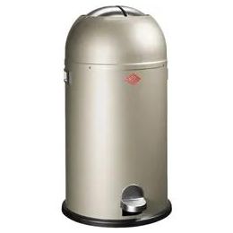 Mülleimer Wesco "Kickmaster", silber (neusilber), B:37,5cm H:69cm T:37,5cm, Stahlblech, Mülleimer, Abfallsammler mit Dämpfer, 33 Liter