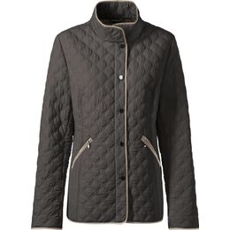 CRÉATION L Damen Steppjacke mit kontrastfarbenen Paspeln graphit Größe 38