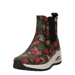 Skechers Chelsea Boots 'UNO RUGGED-DANCING N THE RAIN' Damen Größe 39 nude / oliv / hellrot / schwarz Winterschuhe
