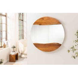 Riess Ambiente Runder Spiegel AMSTERDAM 105cm braun Akazie Massivholz Wandspiegel Riess-Ambiente Natur Rustikal