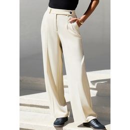 Lascana Palazzohose beige Gr. 34 für Damen. Figurumspielend