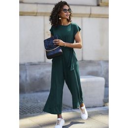 Lascana Culotte-Overall blau Gr. 36 für Damen. Mit Rundhals. Figurumspielend. Nachhaltig.