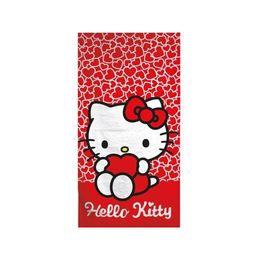 Hello Kitty Hearts Badehandtuch, Strandtuch 70x140cm (Schnelltrocknend) | Gr.: onesize