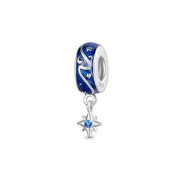GNOCE Sterling Silber Stern Stopper blau Zirkonia | Gr.: onesize