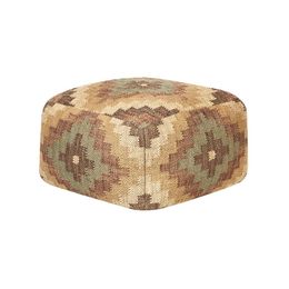Beliani Pouf MAGURI in Braun/Bunt/Beige - (W) 50 x (H) 30 x (L) 50 cm | Gr.: onesize
