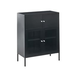 Beliani Vitrine ESHOLT in Schwarz - (W) 80 x (H) 102 x (L) 40 cm | Gr.: onesize