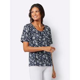 Sieh an! Kurzarm-Shirt in marine-hellblau-bedruckt | Gr.: 42