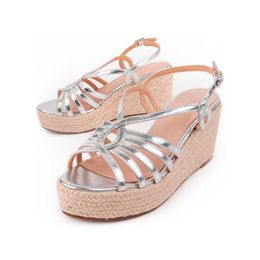 Montevita Sandalen Keilsandalen Sparta Salia6 in Silber | Gr.: 37