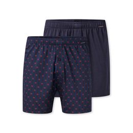 Schiesser Boxershorts Single Jersey in Dunkelblau | Gr.: XL