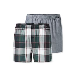 Schiesser Boxershorts Web in Grün / grau | Gr.: L