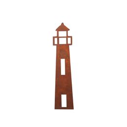 UNUS Gartenstecker Rost Leuchtturm in Braun | Gr.: M