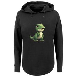 F4NT4STIC Oversized Hoodie Süßer grüner Dino in schwarz | Gr.: XS