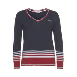 Kangaroos V-Ausschnitt-Pullover in marine-rot | Gr.: 44-46