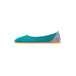 Baabuk Ballerinas Wool Blacky in teal | Gr.: 36
