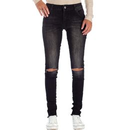 Cipo & Baxx Cipo & Baxx Damen Slim Fit Jeans Stonewashed in Black | Gr.: W29/L32