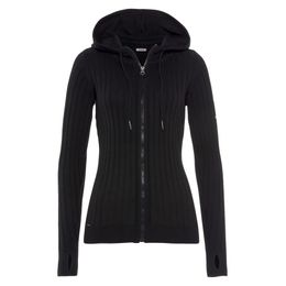 Kangaroos Kapuzenstrickjacke in schwarz | Gr.: 40-42